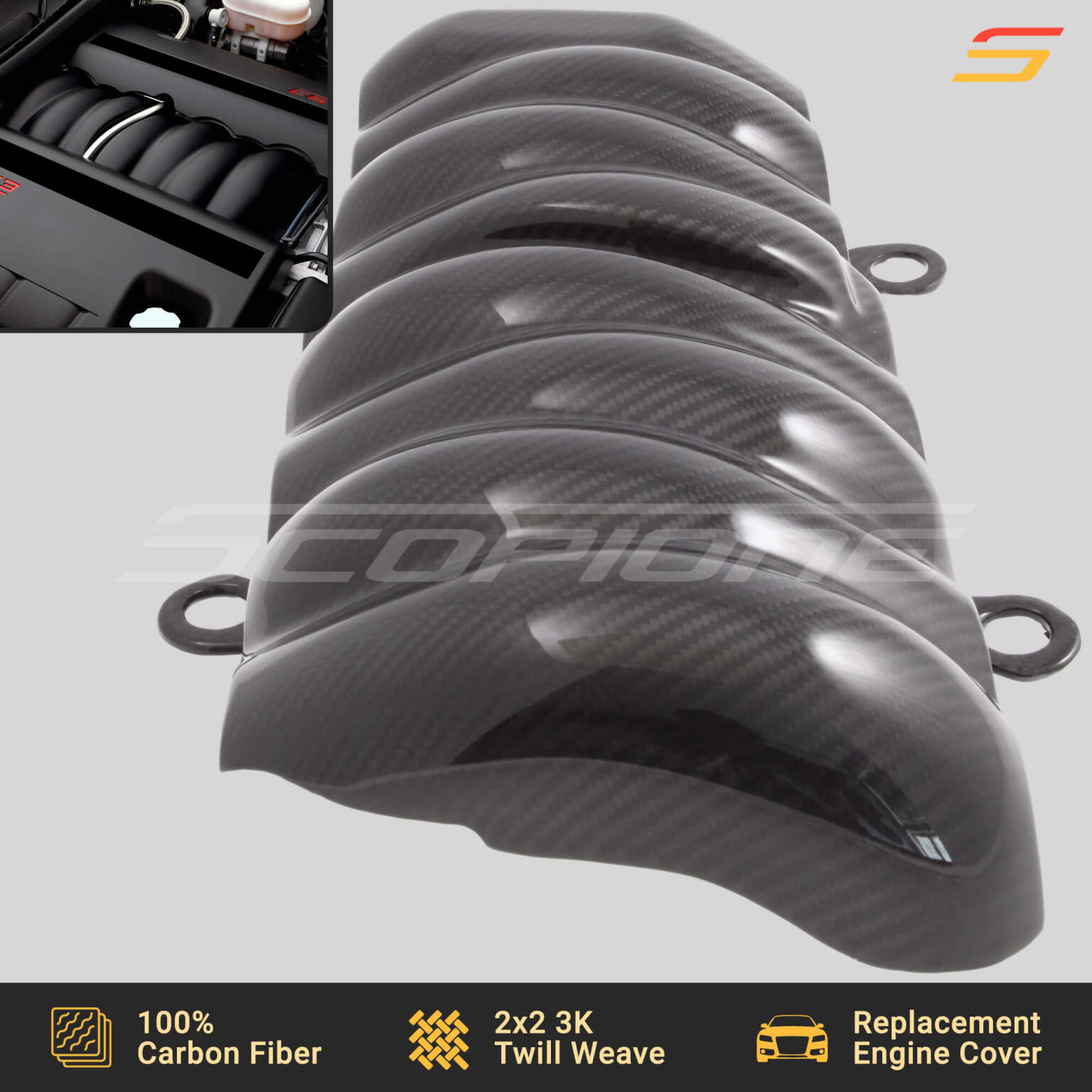Scopione Carbon LS3 Engine Cover for Corvette C6 & Camaro SS