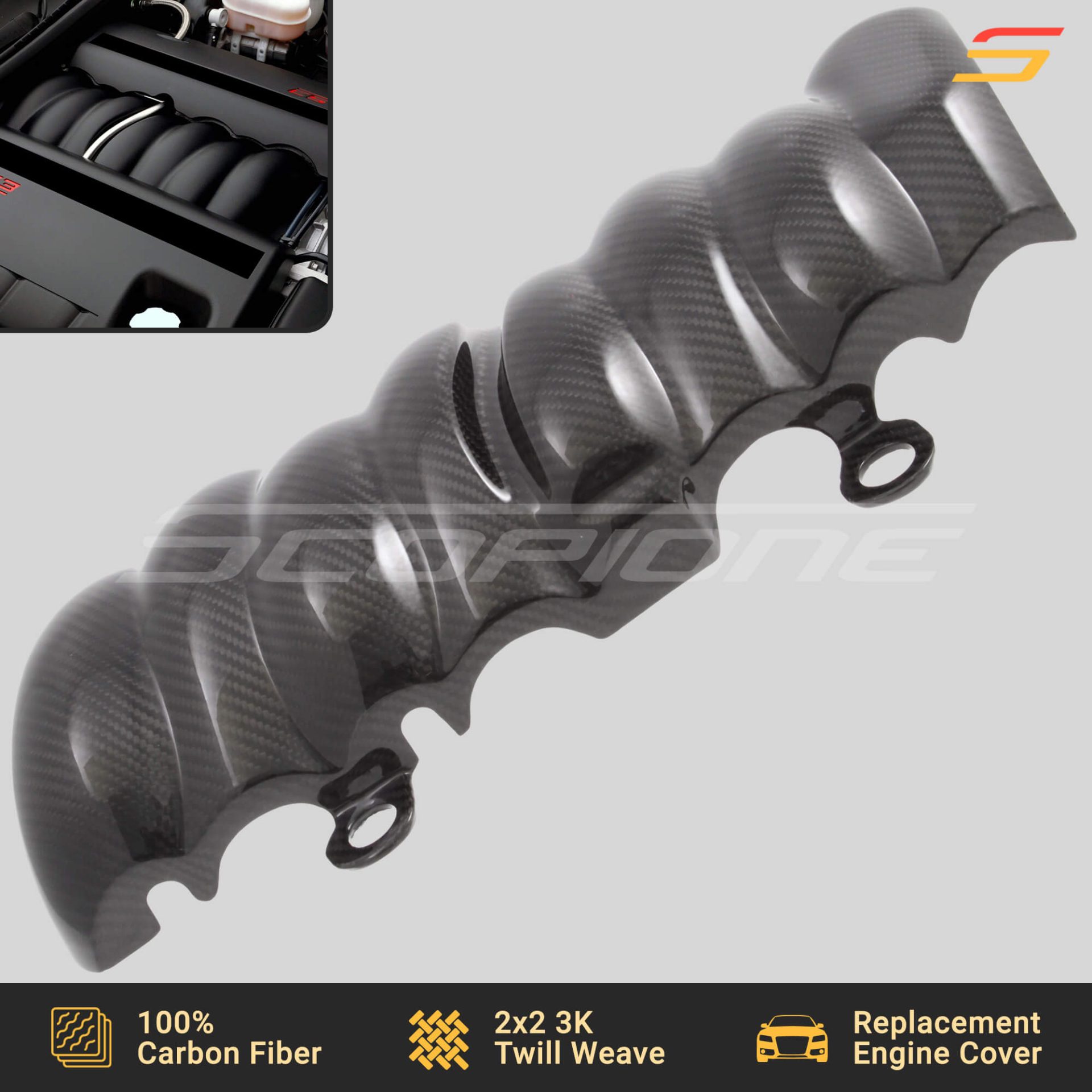 Scopione Carbon LS3 Engine Cover for Corvette C6 & Camaro SS