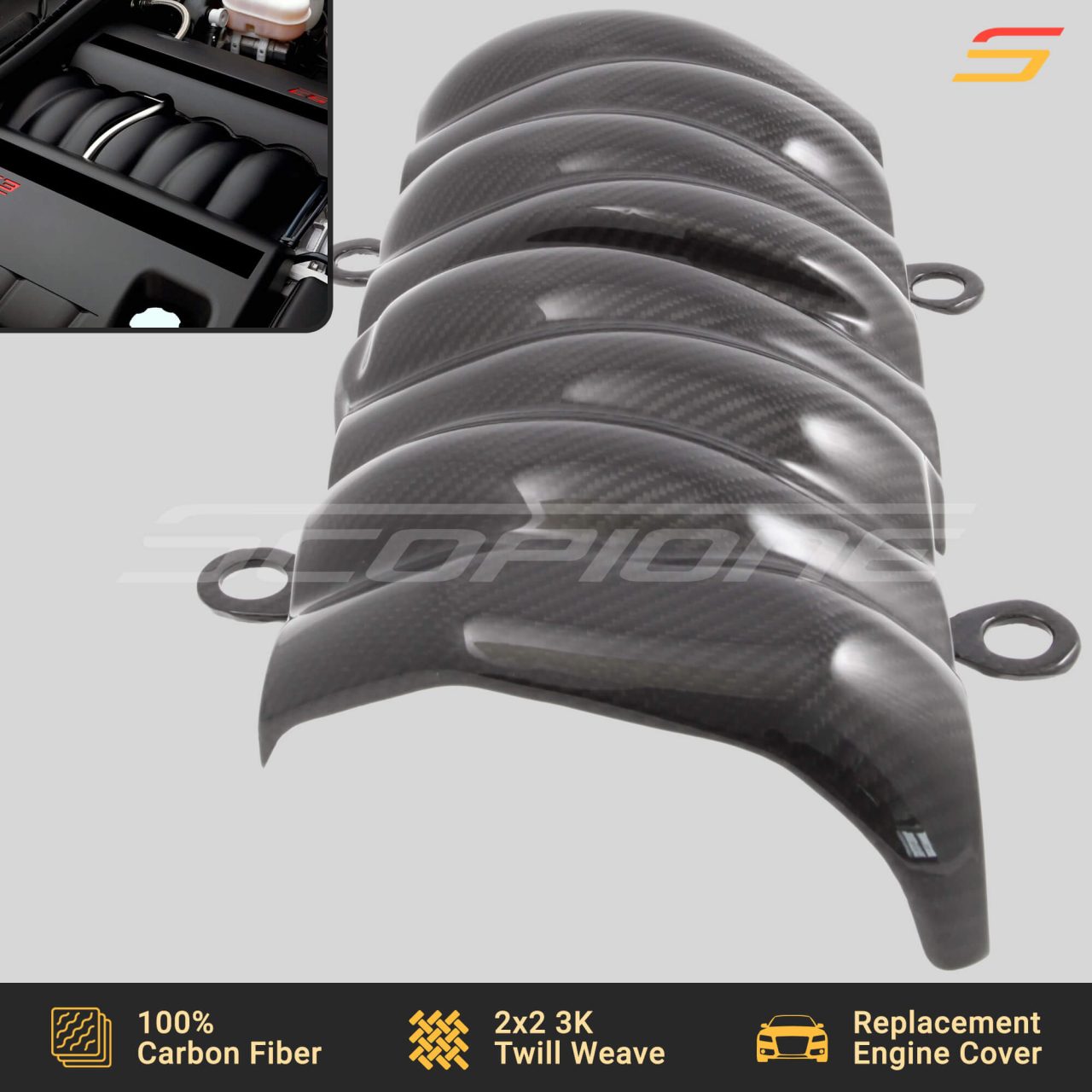 Scopione Carbon LS3 Engine Cover for Corvette C6 & Camaro SS