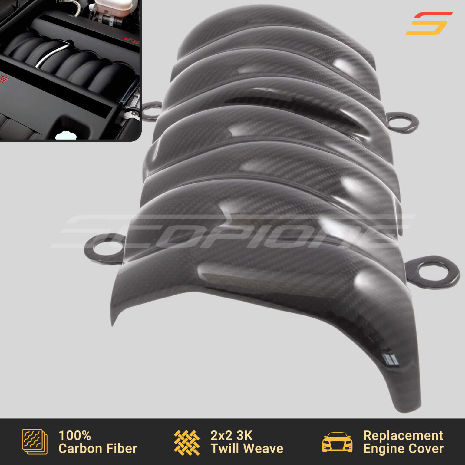 Scopione Carbon LS3 Engine Cover for Corvette C6 & Camaro SS