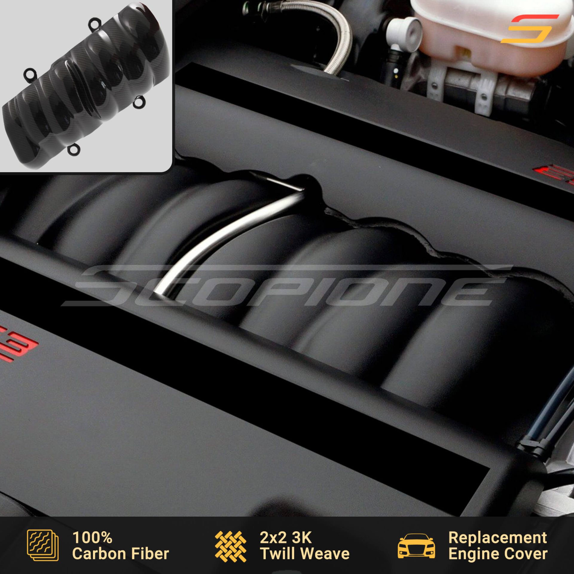 Scopione Carbon LS3 Engine Cover for Corvette C6 & Camaro SS