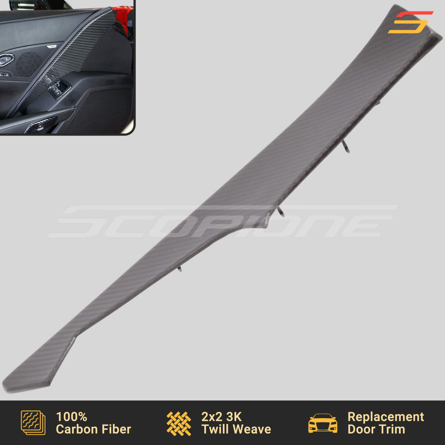 Scopione Carbon Interior Door Panel Trim for Corvette C7 Stingray