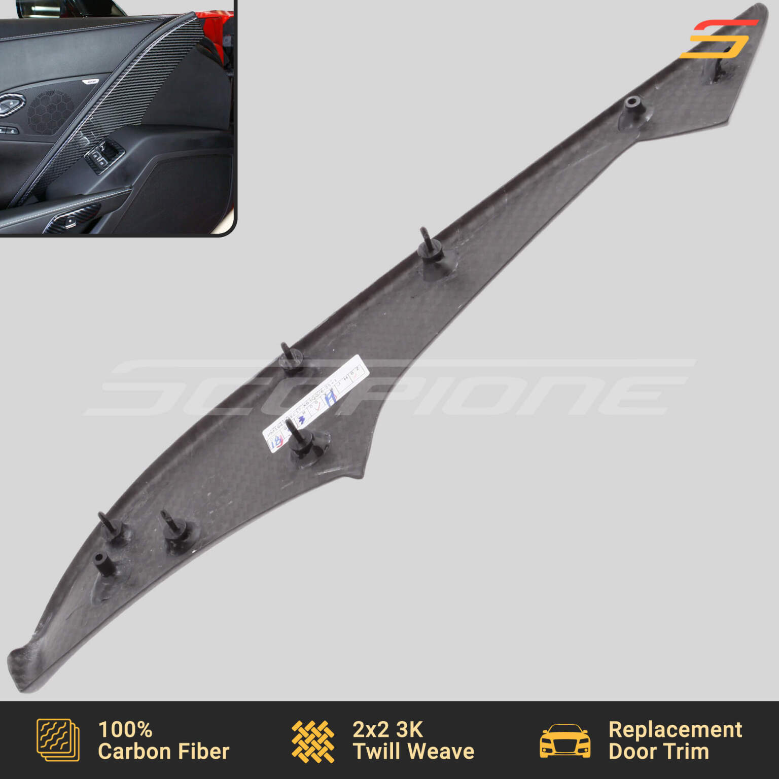 Scopione Carbon Interior Door Panel Trim for Corvette C7 Stingray