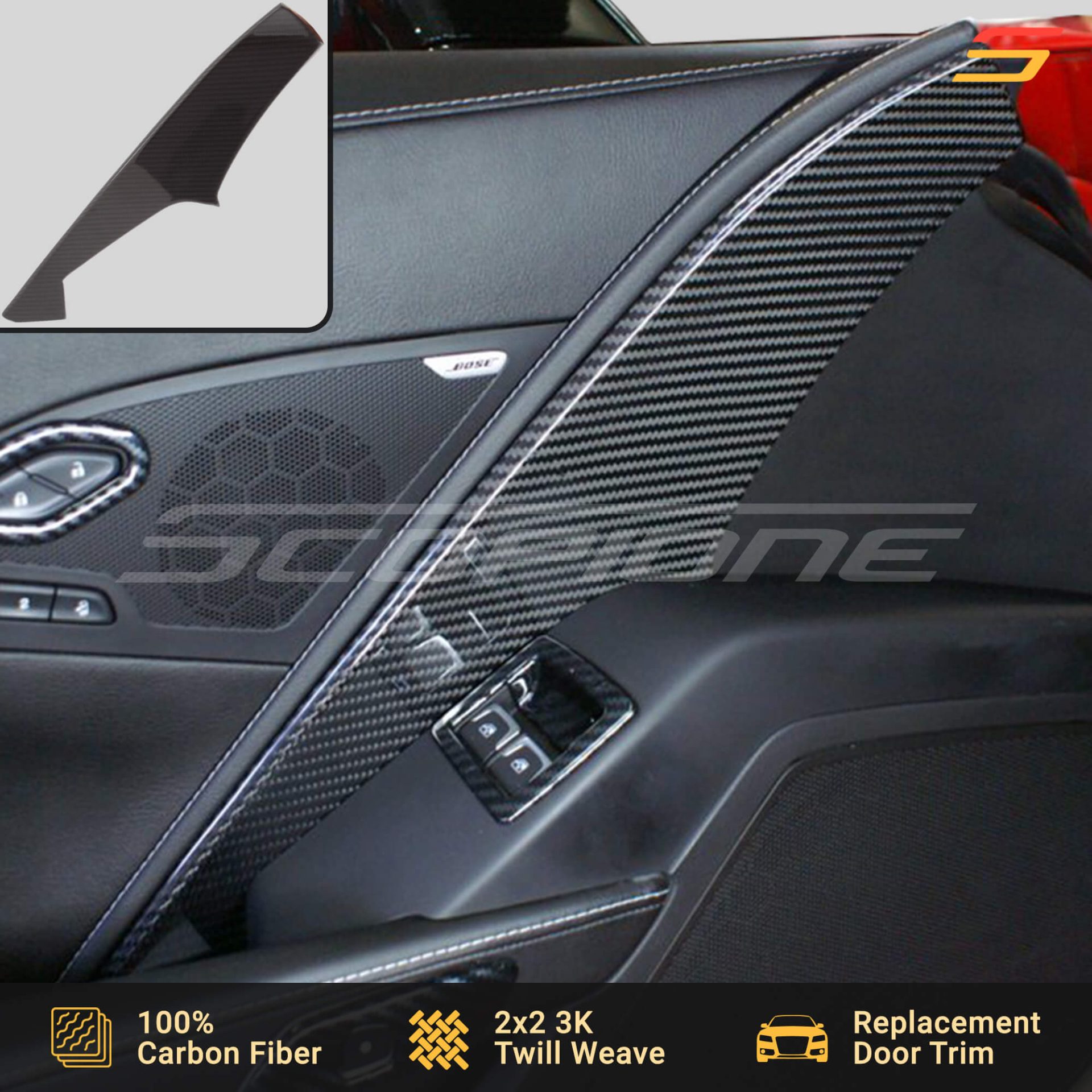 Scopione Carbon Interior Door Panel Trim for Corvette C7 Stingray