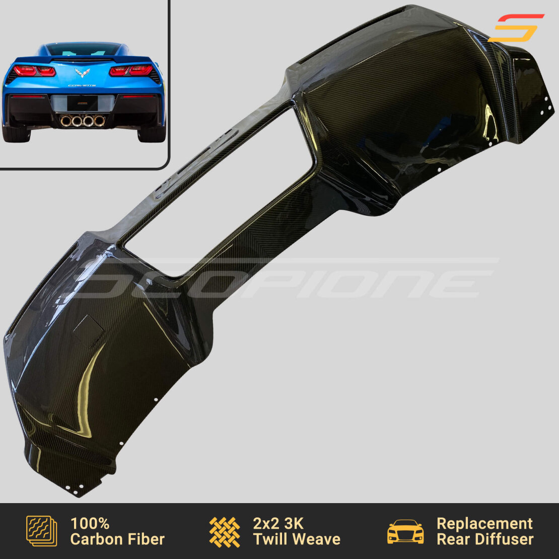 Scopione Carbon Rear Diffuser for Corvette C7 Stingray