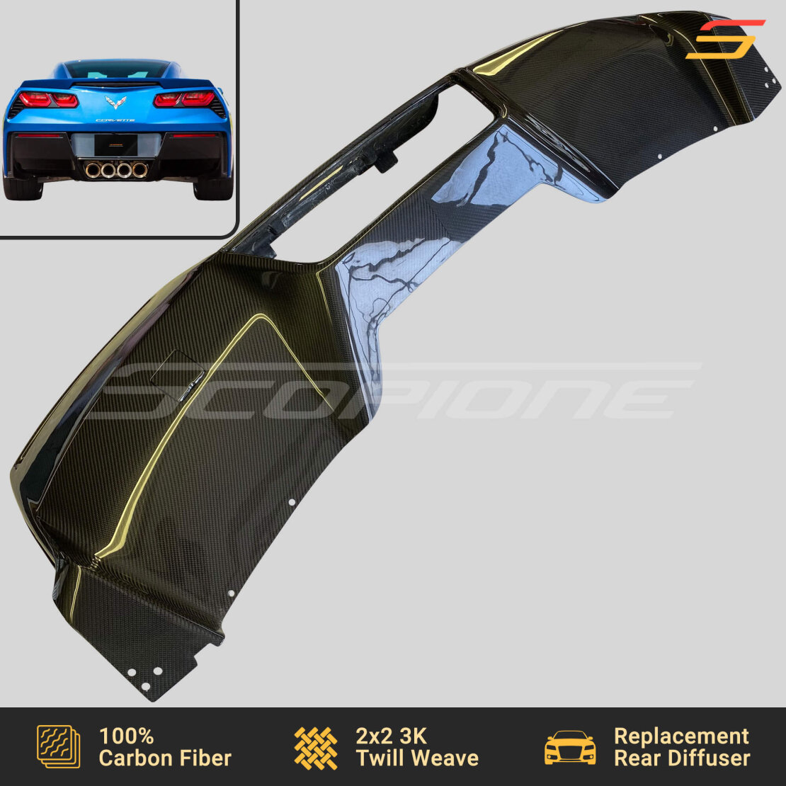 Scopione Carbon Rear Diffuser for Corvette C7 Stingray