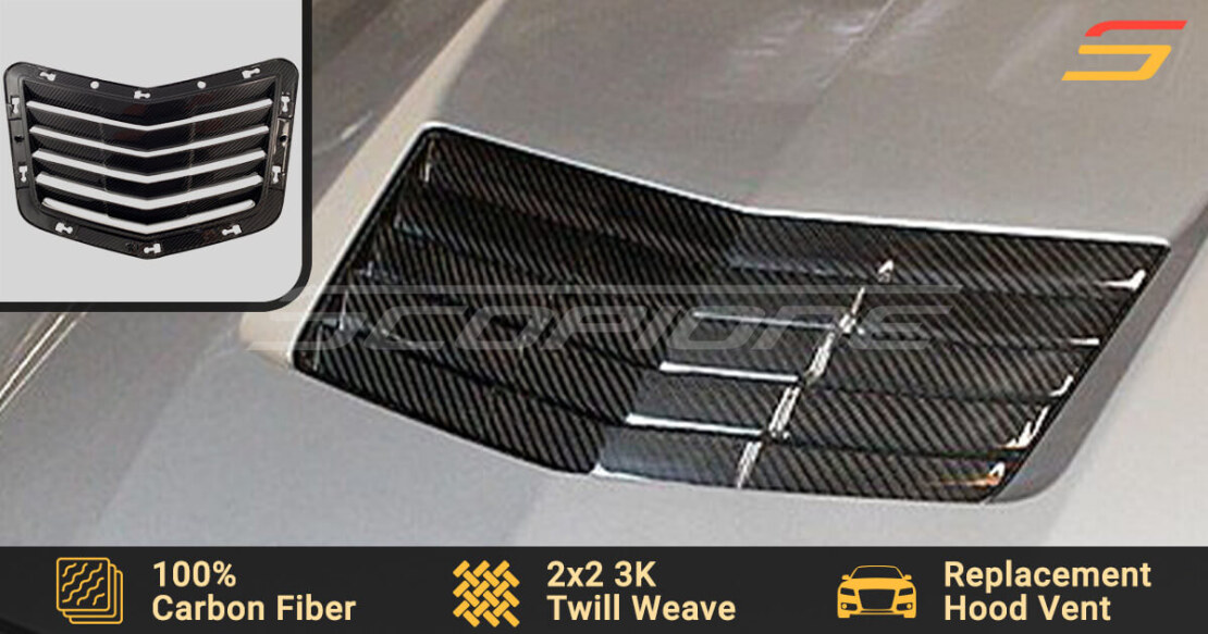 Scopione Carbon Fiber Front Hood Air Vent for Corvette C7 Stingray Z06