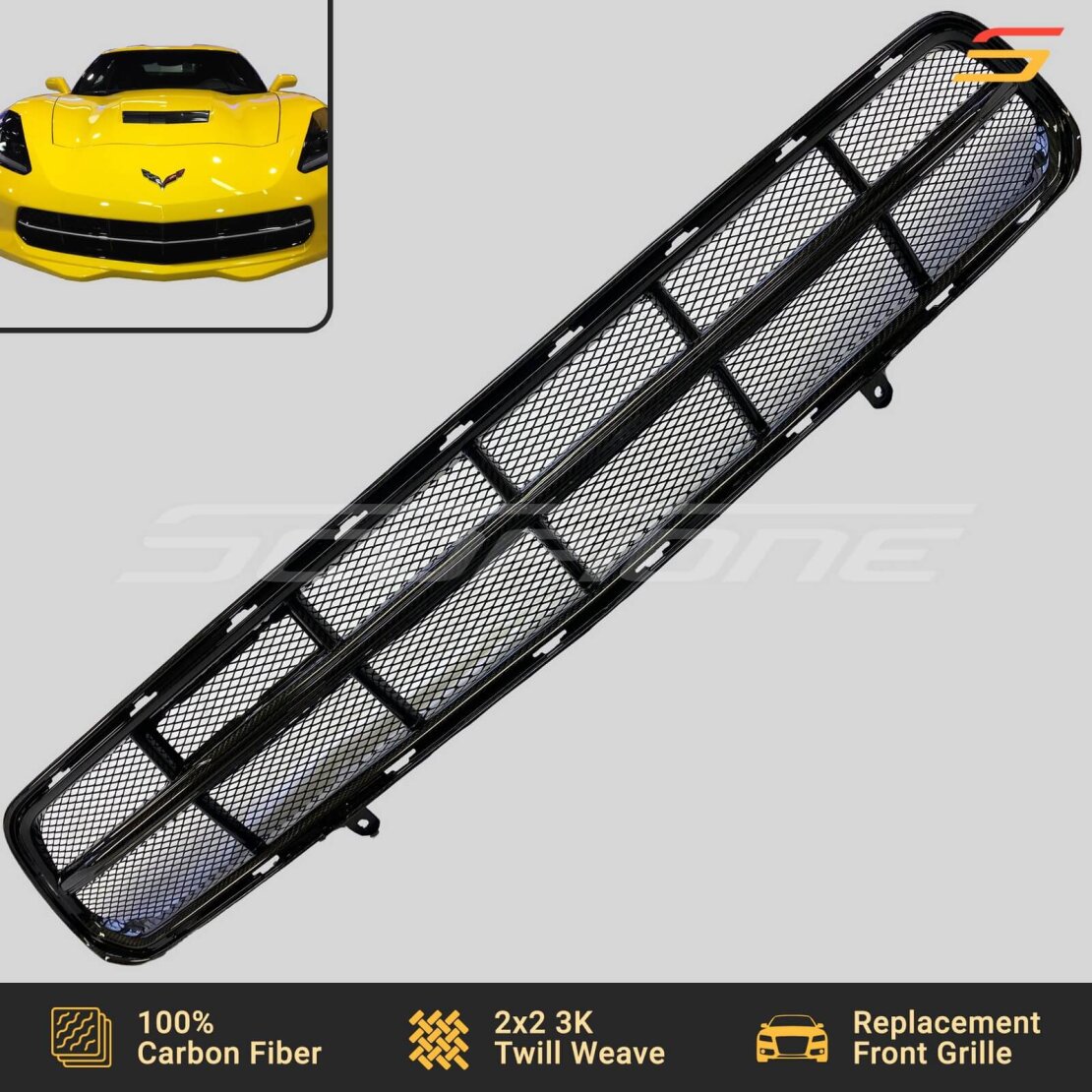 Scopione Carbon Front Bumper Grille for Corvette C7 Stingray