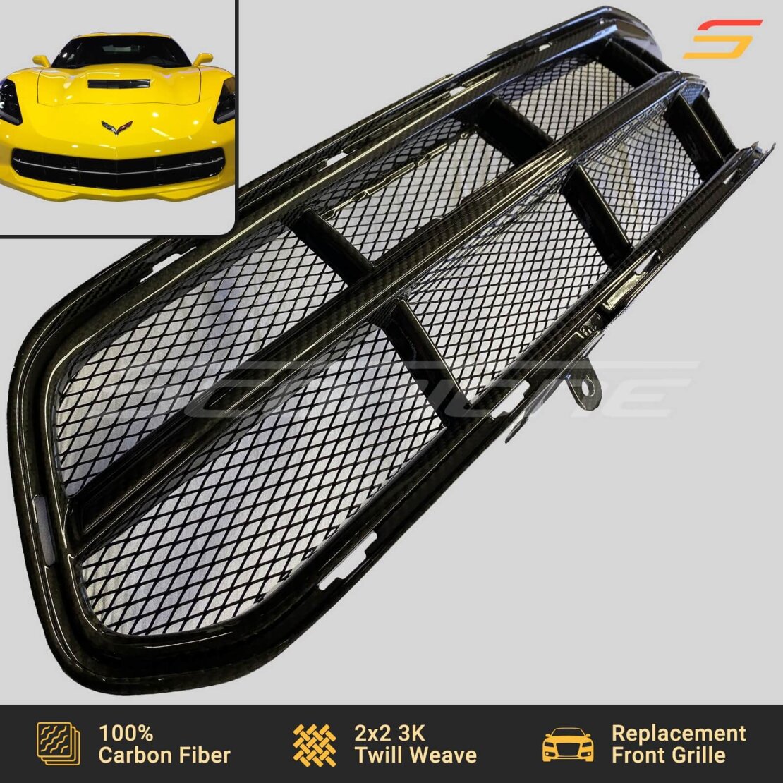 Scopione Carbon Front Bumper Grille for Corvette C7 Stingray