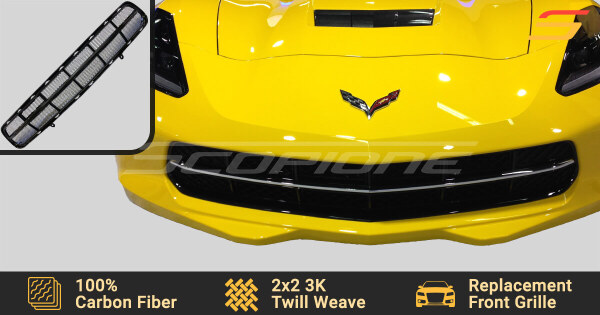 Scopione Carbon Fiber Front Bumper Grille for Corvette C7 Stingray