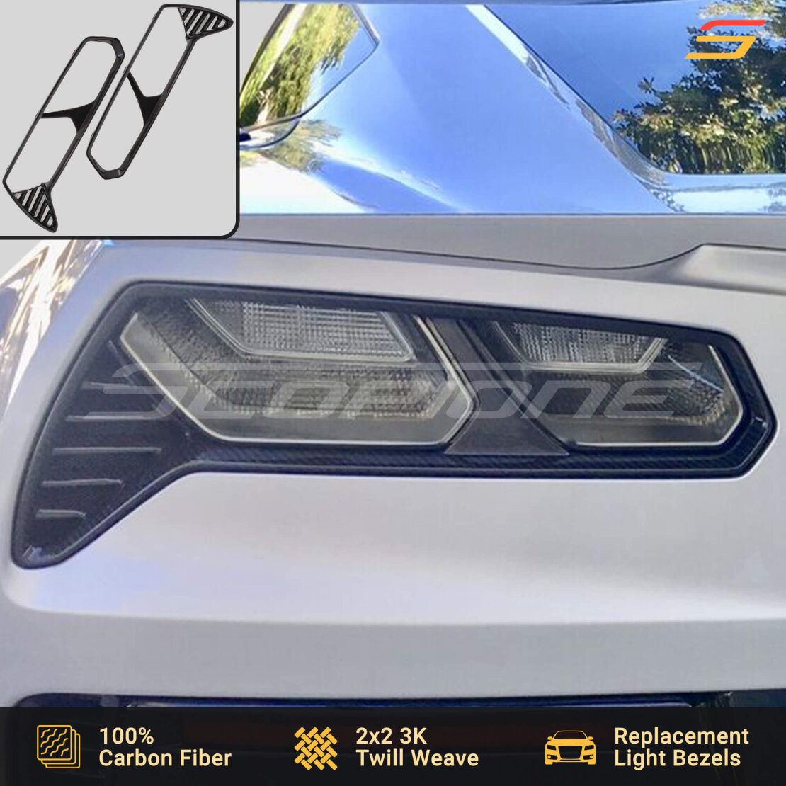 Scopione Carbon Tail Light Bezels for Corvette C7 Stingray