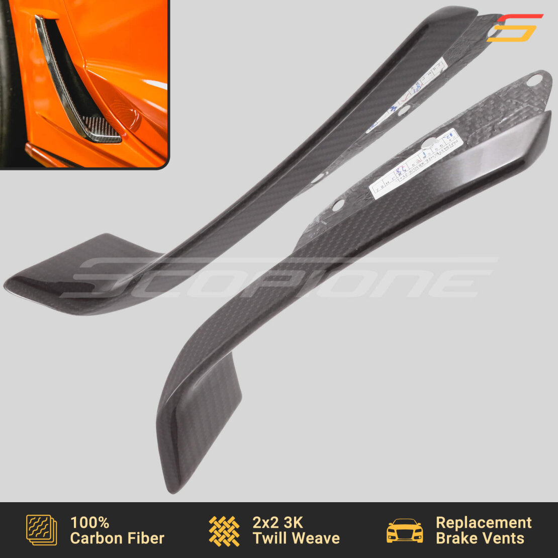 Scopione Carbon Brake Scoop Vents for Corvette C7 Grand Sport
