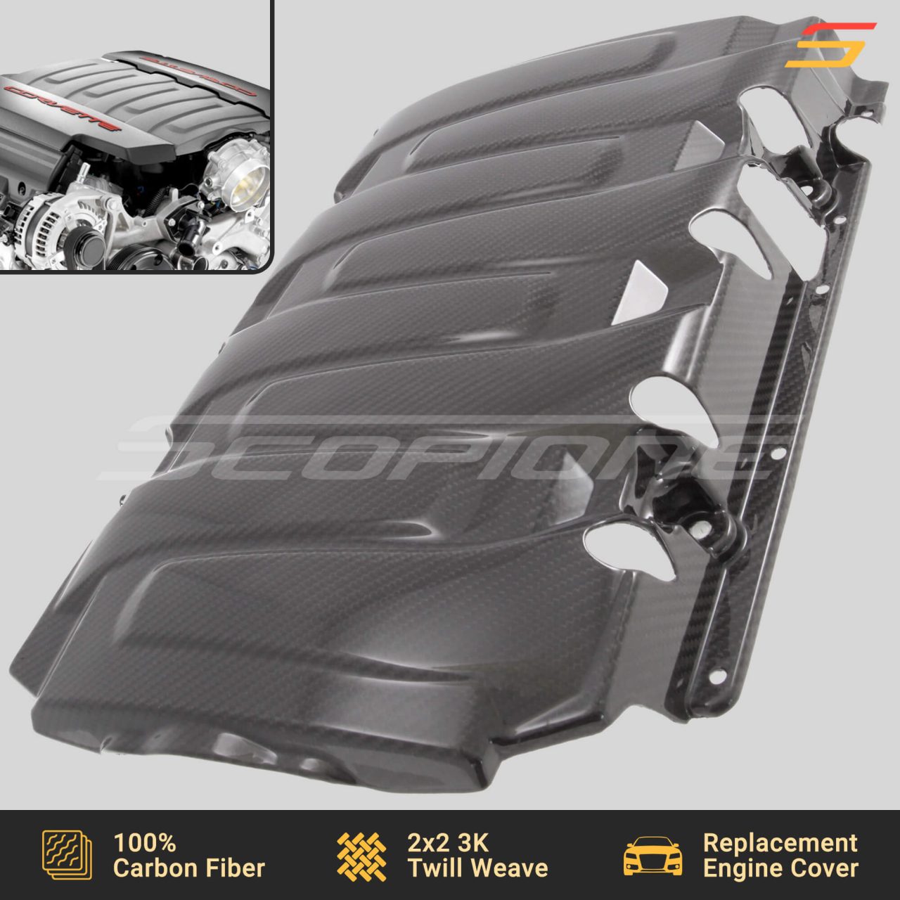 Scopione Carbon LT1 Engine Cover for Corvette C7 & Camaro SS