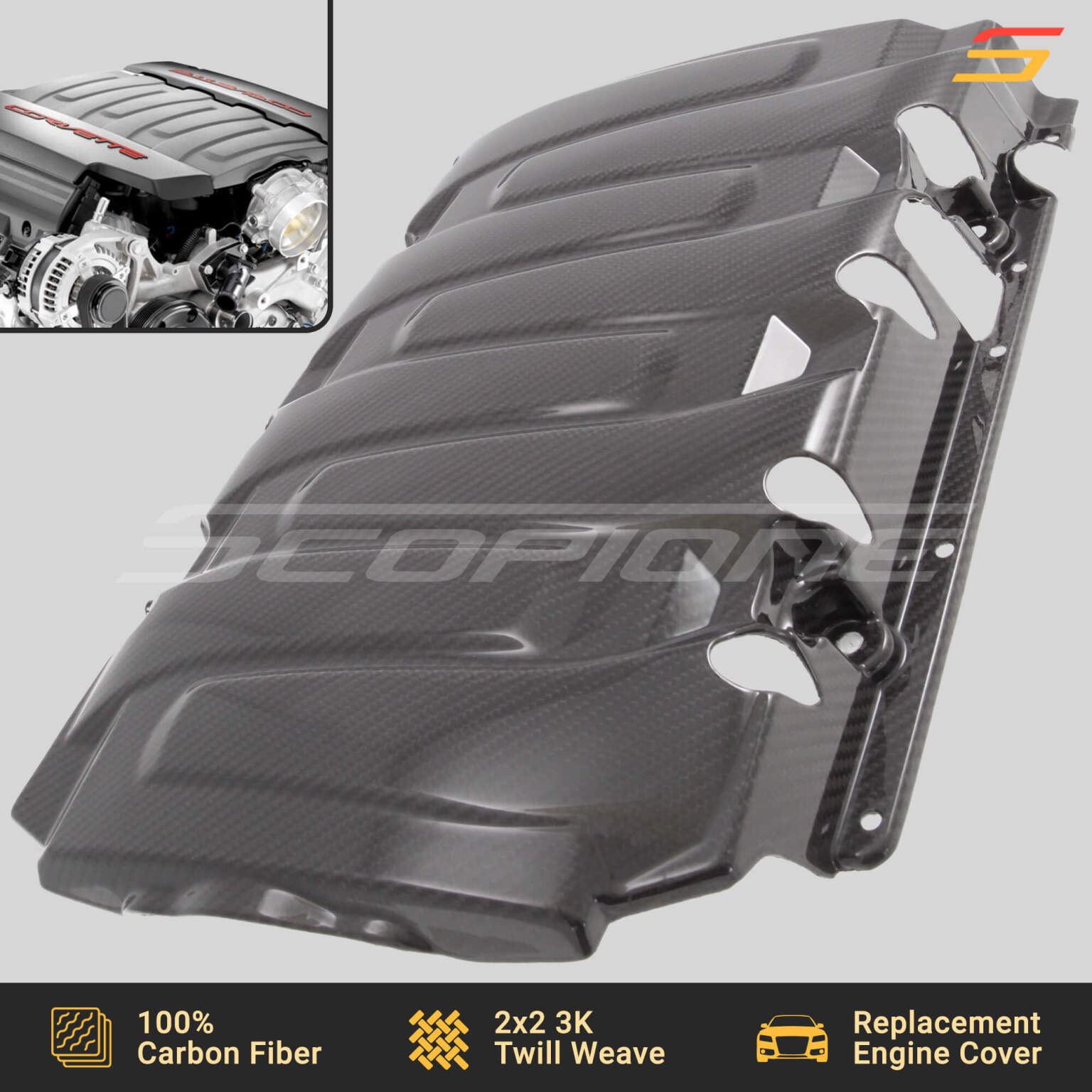 Scopione Carbon LT1 Engine Cover for Corvette C7 & Camaro SS