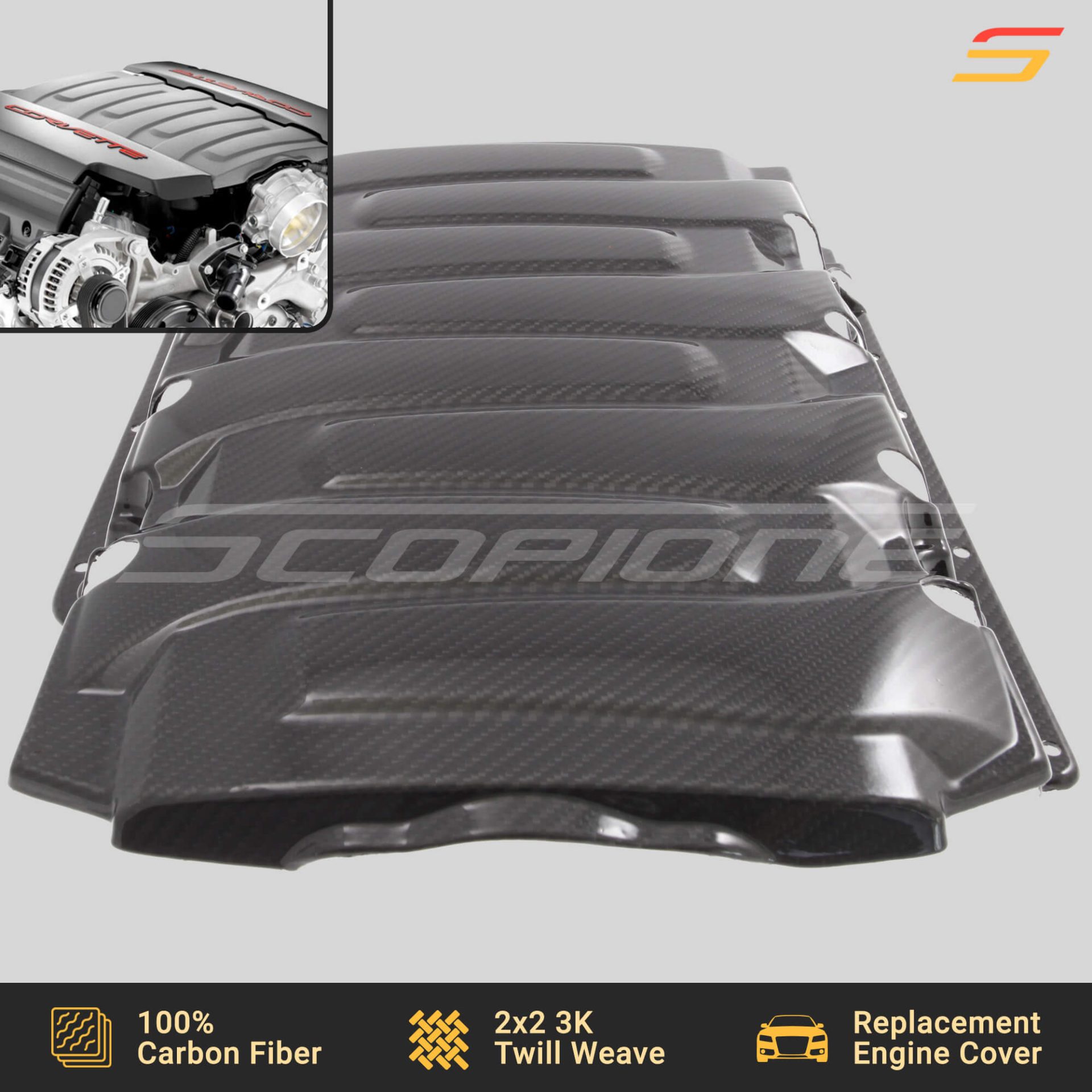 Scopione Carbon LT1 Engine Cover for Corvette C7 & Camaro SS
