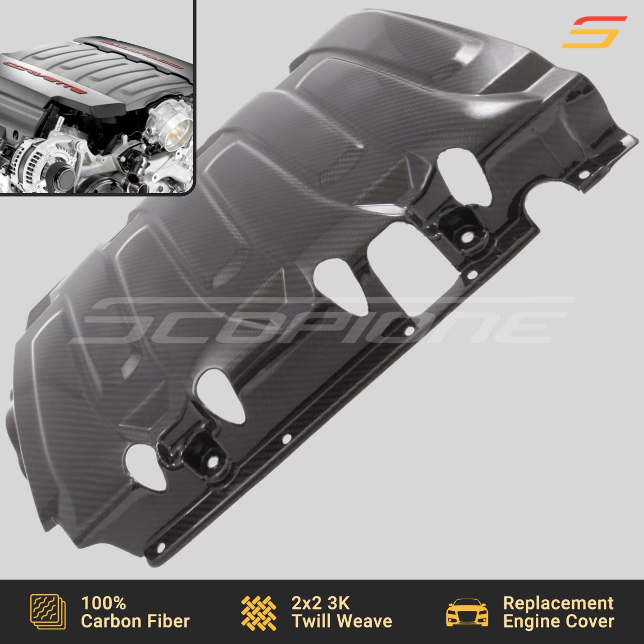 Scopione Carbon Engine Cover for Corvette C7 & Camaro SS