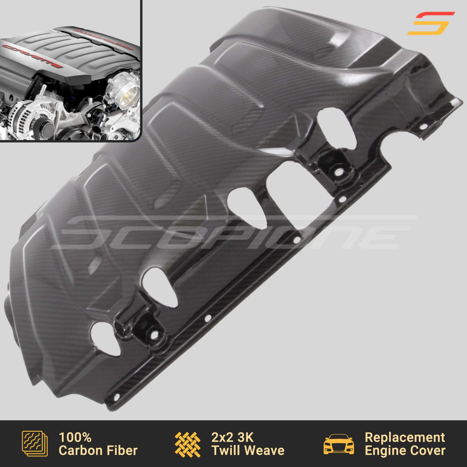Scopione Carbon LT1 Engine Cover for Corvette C7 & Camaro SS