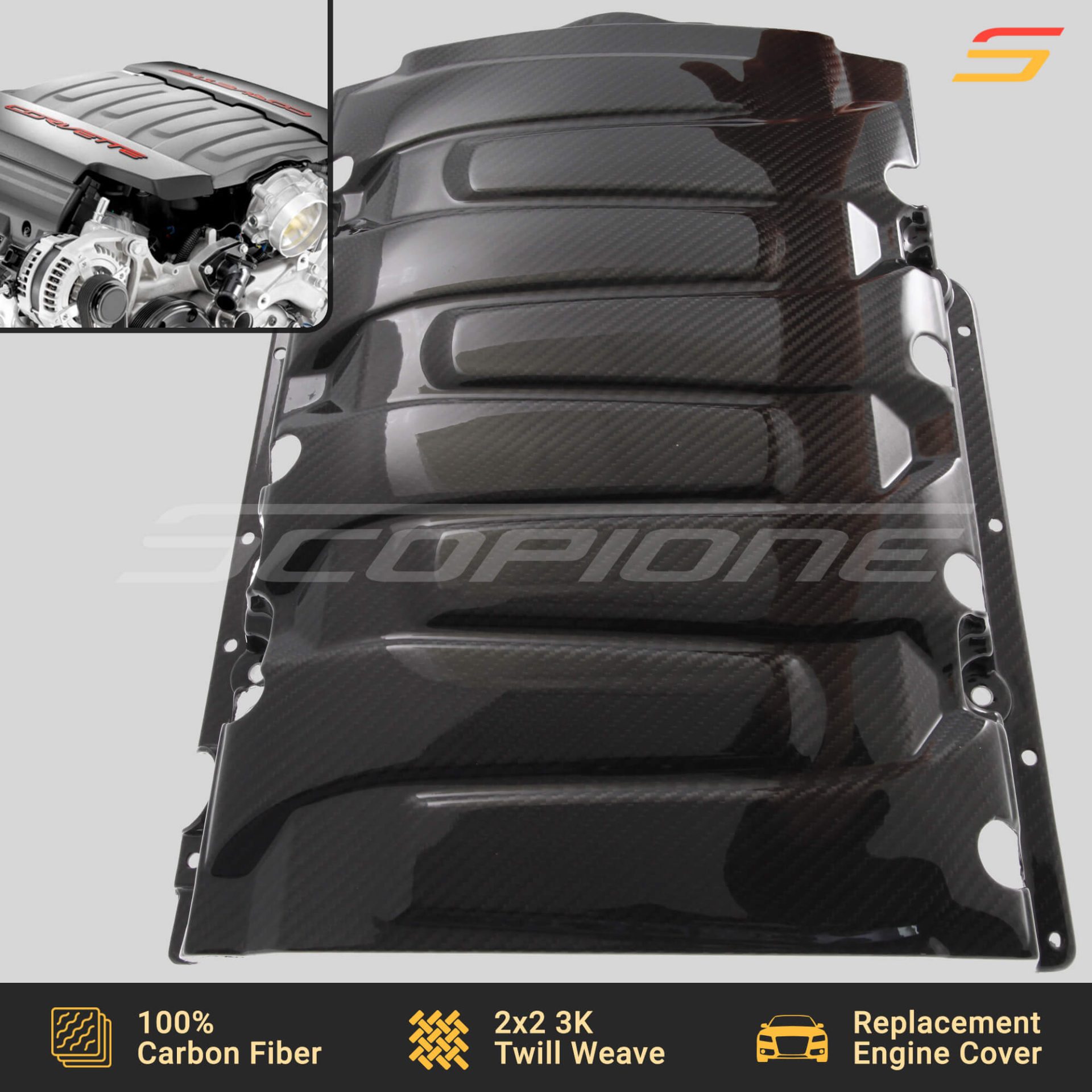 Scopione Carbon LT1 Engine Cover for Corvette C7 & Camaro SS