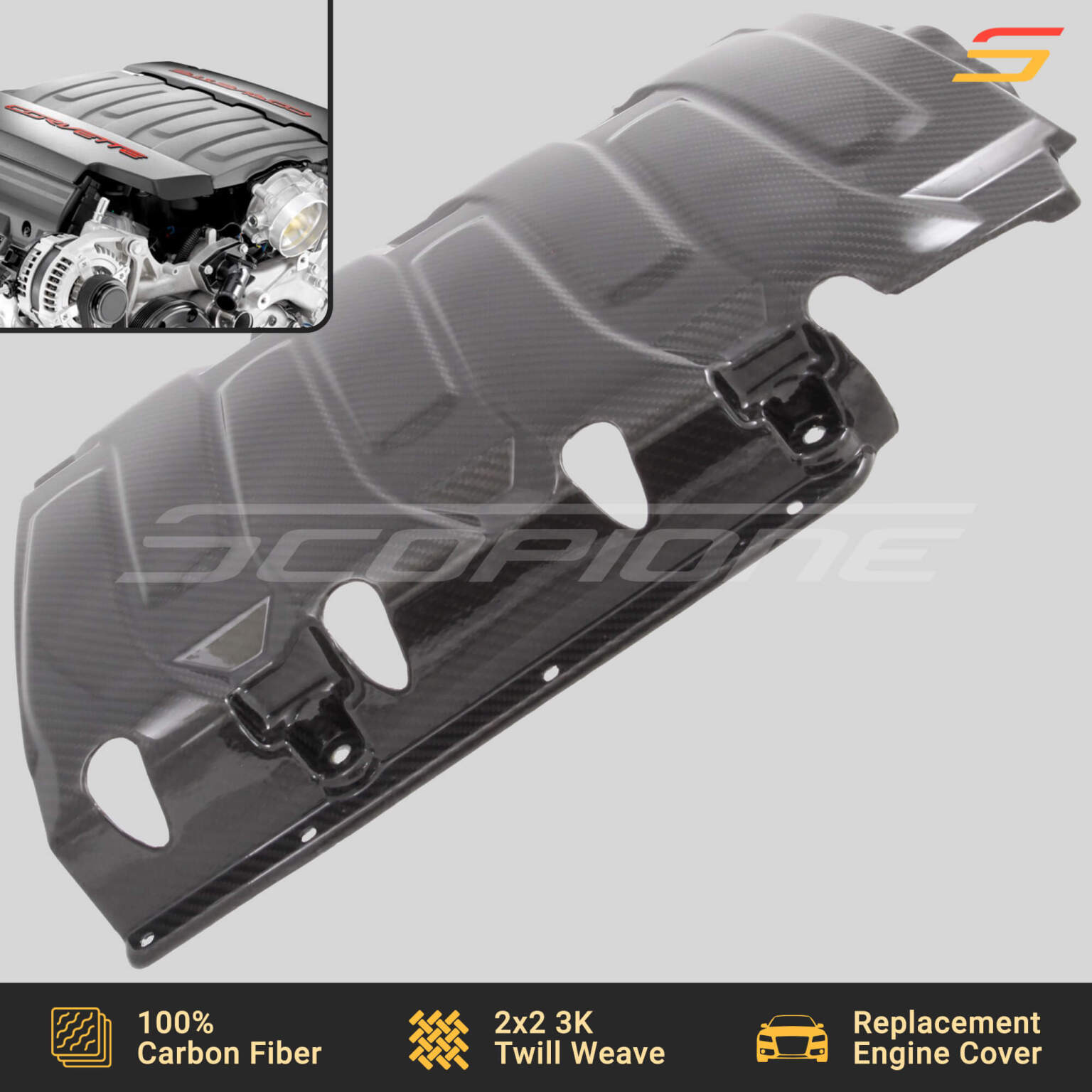 Scopione Carbon LT1 Engine Cover for Corvette C7 & Camaro SS