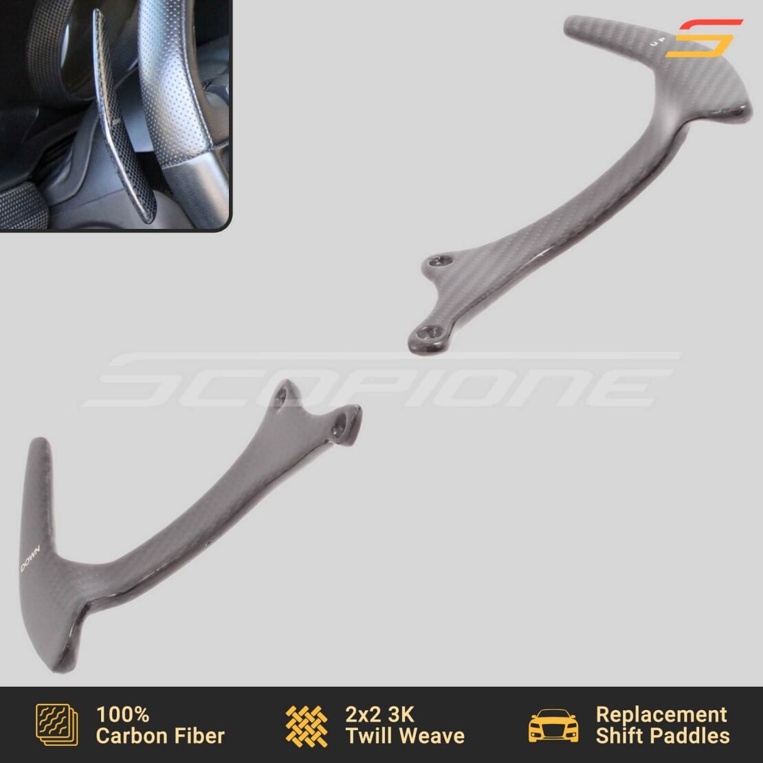 Scopione MATTE Carbon Fiber Front Splitters for Ferrari 458 Italia Spider