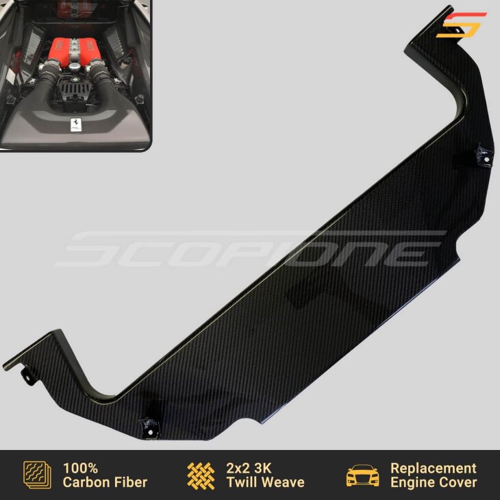 Scopione Carbon Fiber Firewall Engine Cover for Ferrari 458 Italia