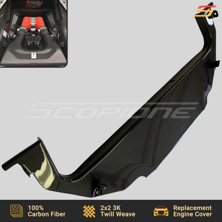 Scopione Carbon Fiber Firewall Engine Cover for Ferrari 458 Italia