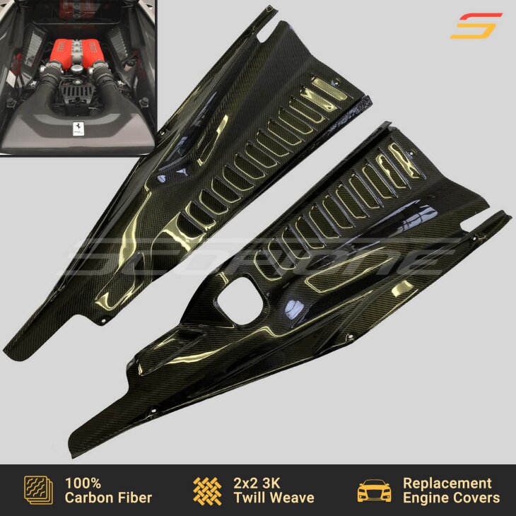 Scopione Carbon Fiber Side Engine Covers for Ferrari 458 Italia