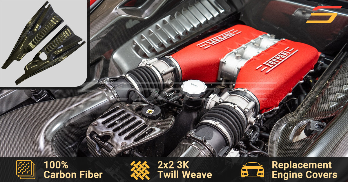 Scopione Carbon Fiber Side Engine Covers for Ferrari 458 Italia