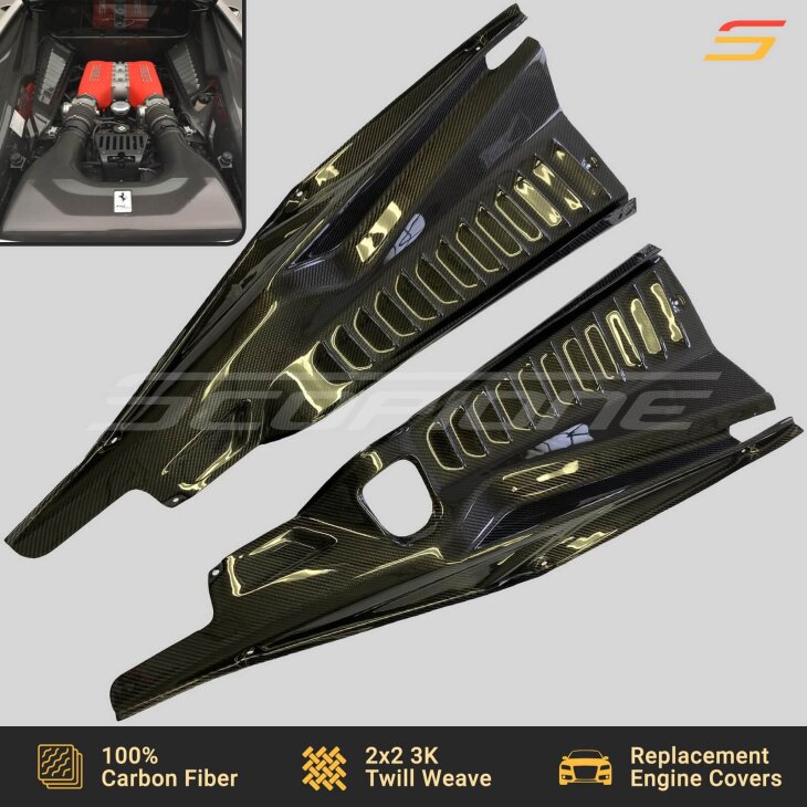Scopione Carbon Fiber Engine Covers Kit for Ferrari 458 Italia