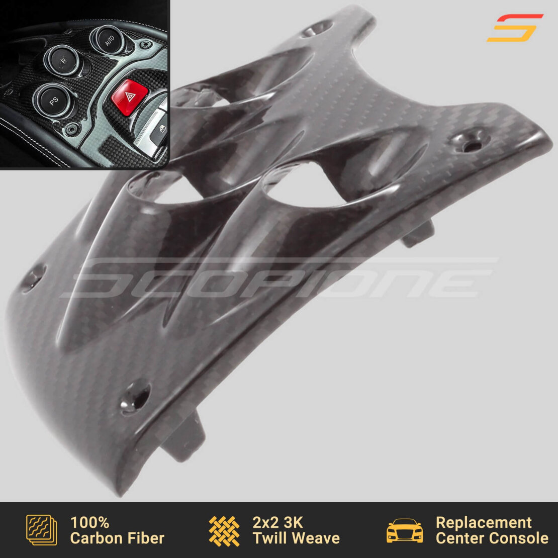 Scopione Carbon Console F1 Gearbox Control Trim for Ferrari 458