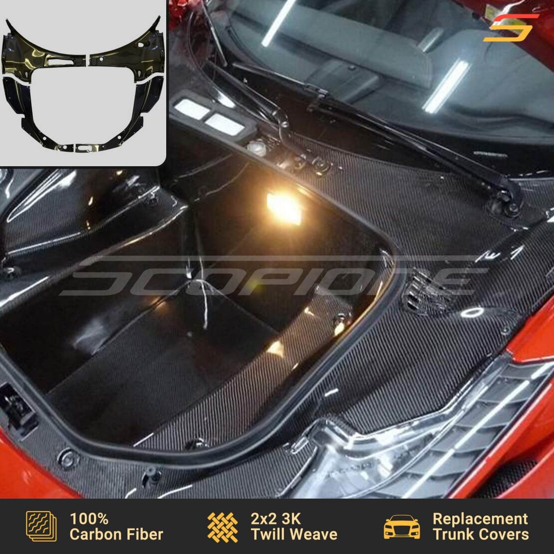 Scopione Carbon Bonnet Trunk Covers for Ferrari 458 Italia Spider