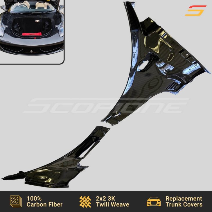 Scopione Carbon Fiber Top Bonnet Trunk Covers for Ferrari 458 Italia ...