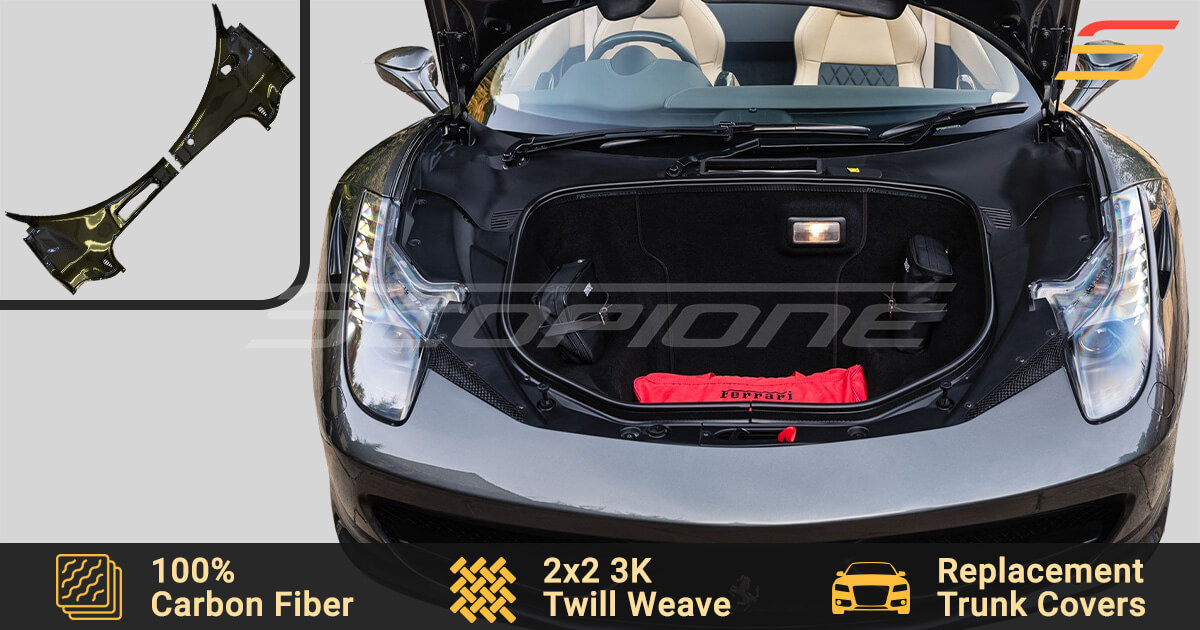 Scopione Carbon Fiber Top Bonnet Trunk Covers for Ferrari 458 Italia ...