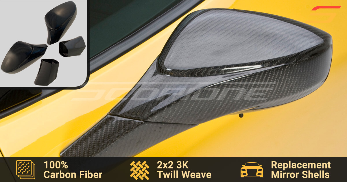 Scopione Carbon Replacement Side Mirrors & Bases | Ferrari 458