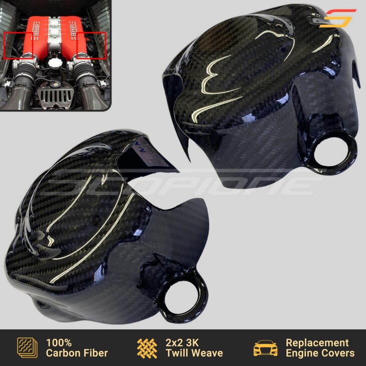 Scopione Carbon Fuel Pump Covers for Ferrari 458 Italia & Spider