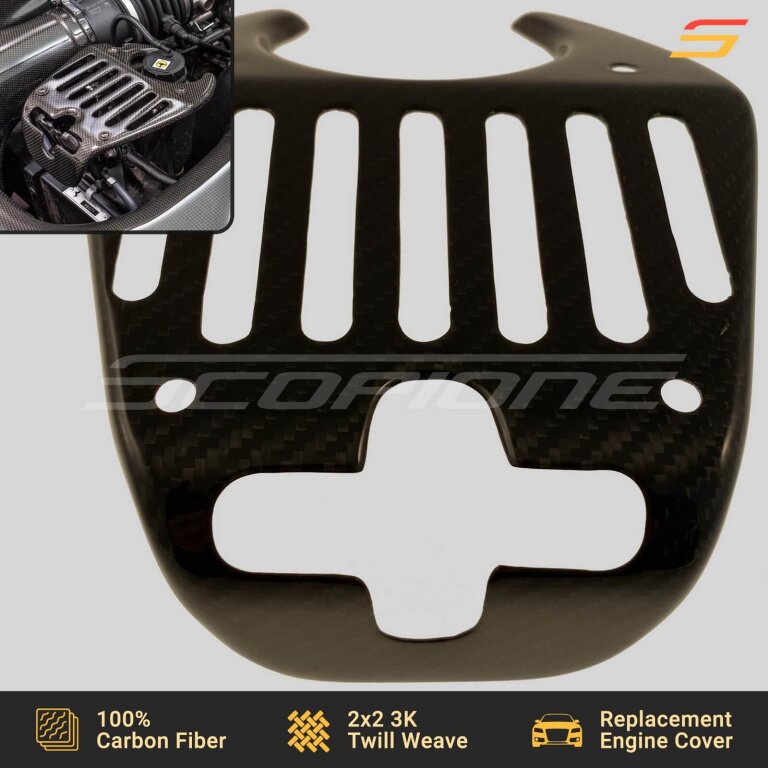 Scopione Carbon Engine Latch Lock Trim | Ferrari 458 Italia Spider