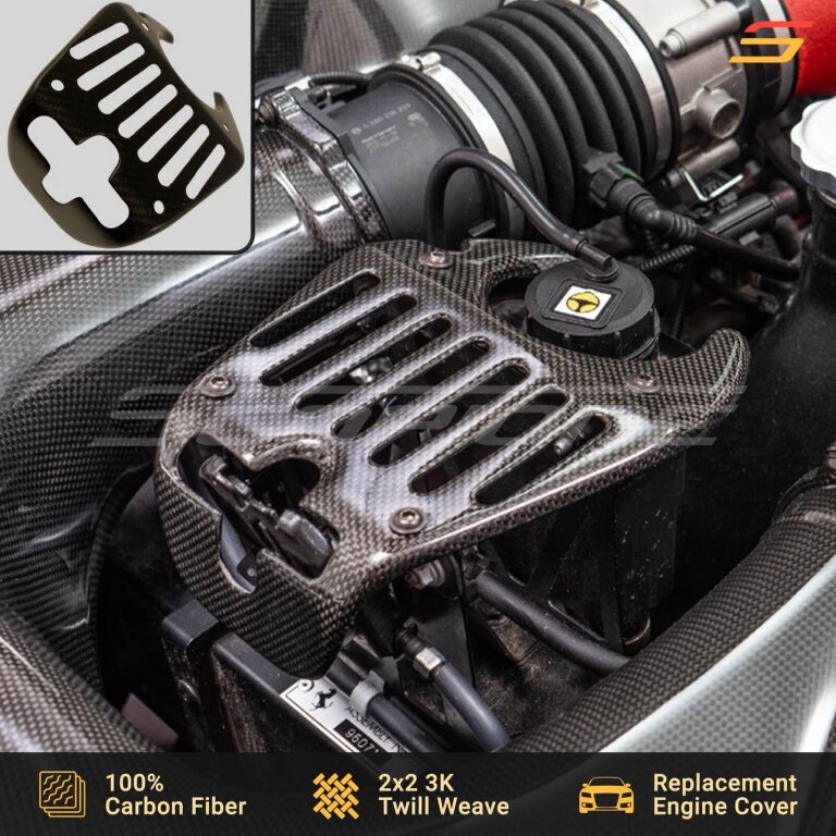 Scopione Carbon Fiber Engine Latch Lock Cover for Ferrari 458 Italia ...