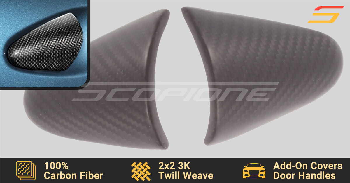 Scopione MATTE Carbon Door Handle Covers for Ferrari 458 & F12