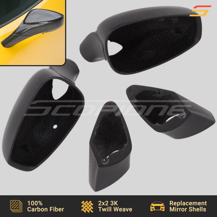Scopione MATTE Carbon Fiber Replacement Side Mirrors for Ferrari 458