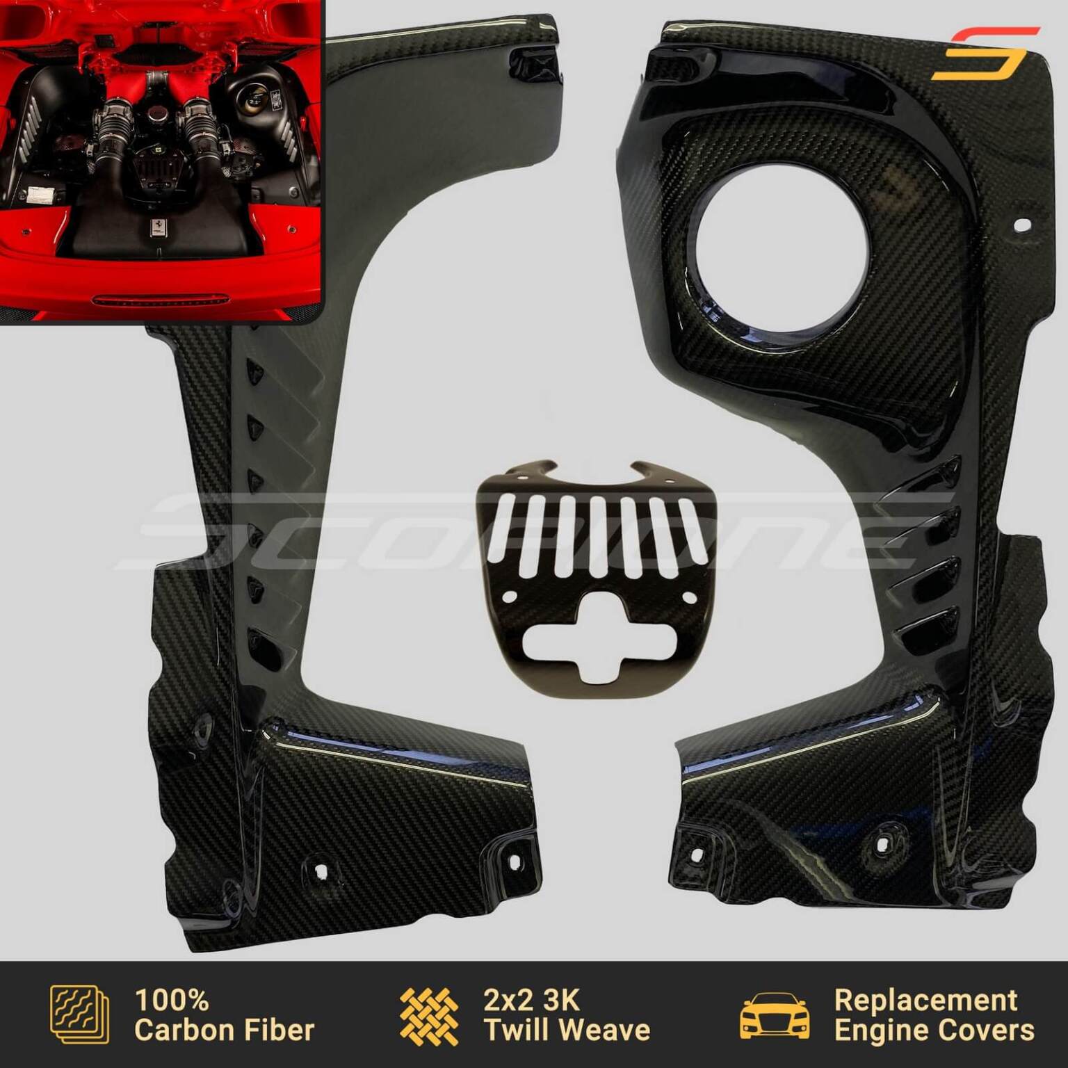 Scopione Carbon Engine Air Box Cover | Ferrari 458 Italia & Spider