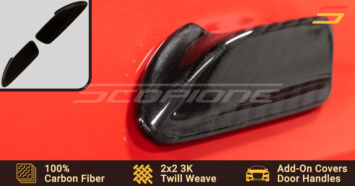 Scopione Carbon Fiber Door Handles Covers for Ferrari 488 GTB F8 ...