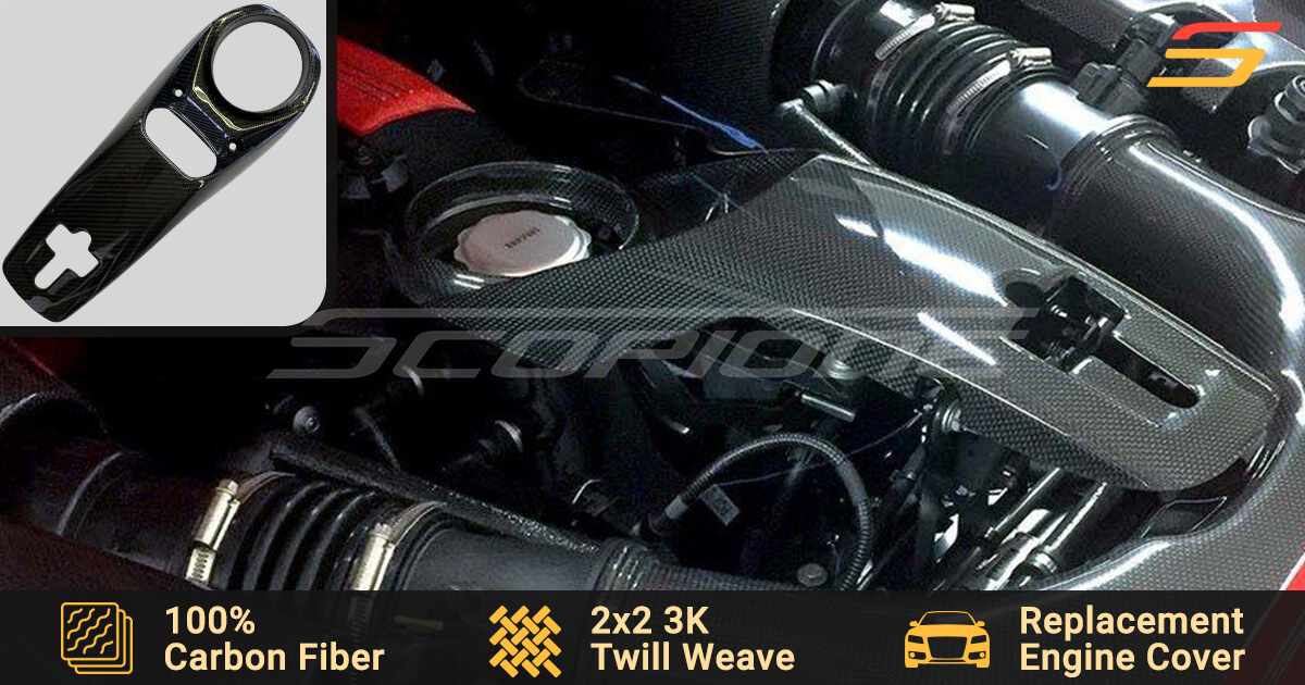 Scopione Carbon Fiber Center Engine Cover for Ferrari 488 GTB F8 ...