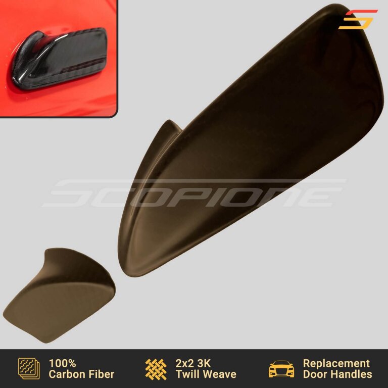 Scopione Carbon Fiber Exterior Door Handles for Ferrari 488 GTB F8 ...