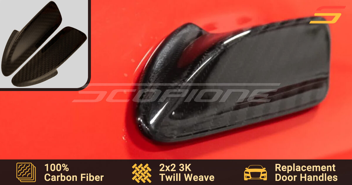 Scopione Carbon Fiber Exterior Door Handles for Ferrari 488 GTB F8 ...