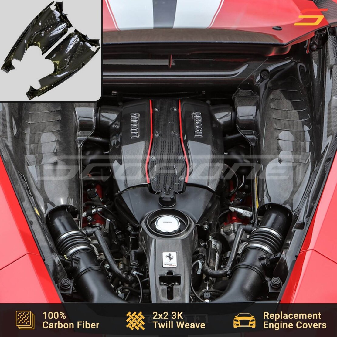 Scopione Carbon Fiber Side Engine Covers for Ferrari 488 GTB & F8 Tributo