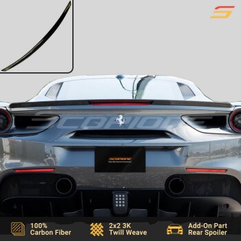 Scopione Carbon Fiber Rear Trunk Spoiler for Ferrari 488 GTB & Spider