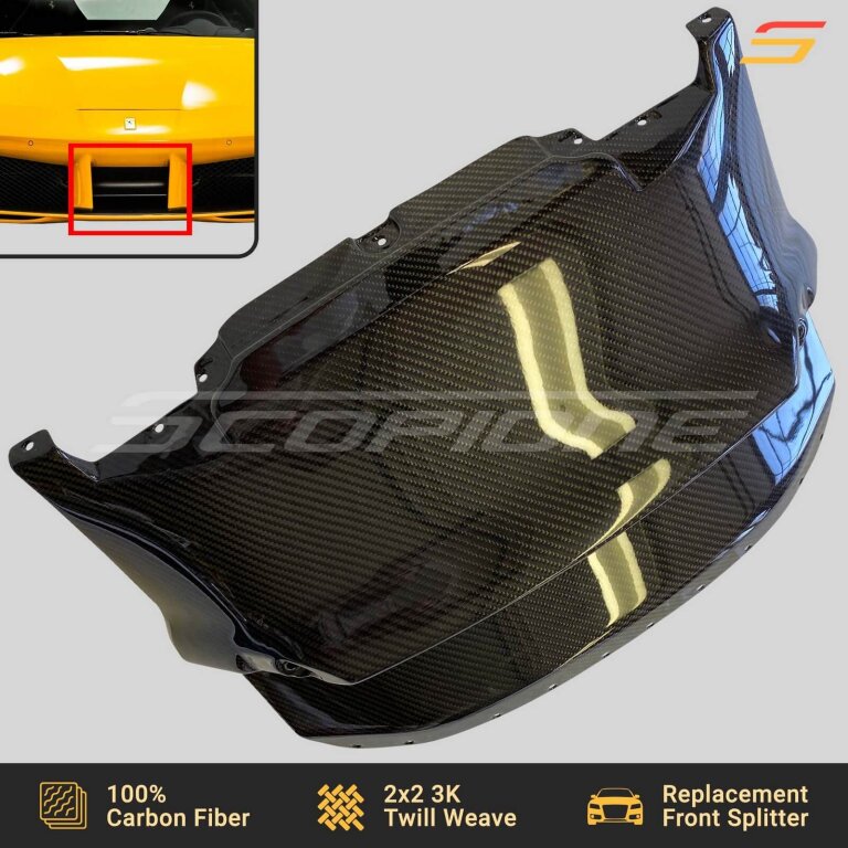 Scopione Carbon Fiber Front Center Splitter for Ferrari 488 GTB & Spider