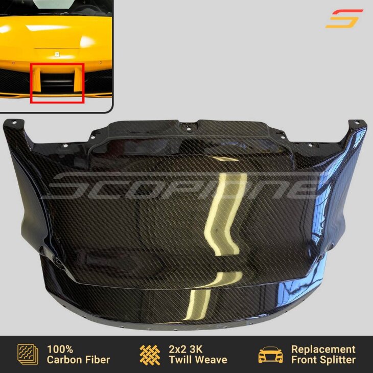 Scopione Carbon Fiber Front Center Splitter for Ferrari 488 GTB & Spider