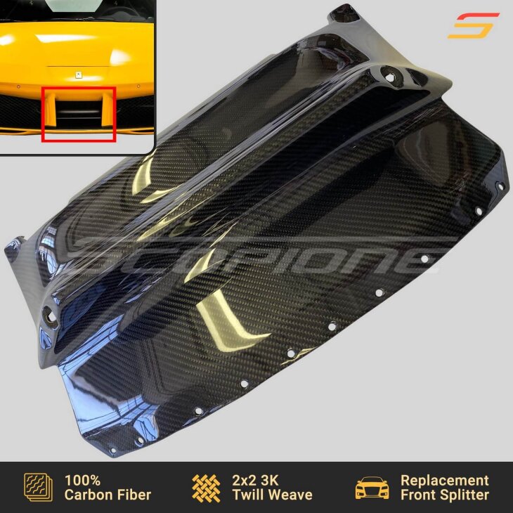 Scopione Carbon Fiber Front Center Splitter for Ferrari 488 GTB & Spider