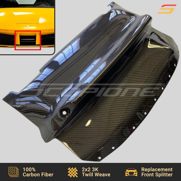 Scopione Carbon Fiber Front Center Splitter for Ferrari 488 GTB & Spider